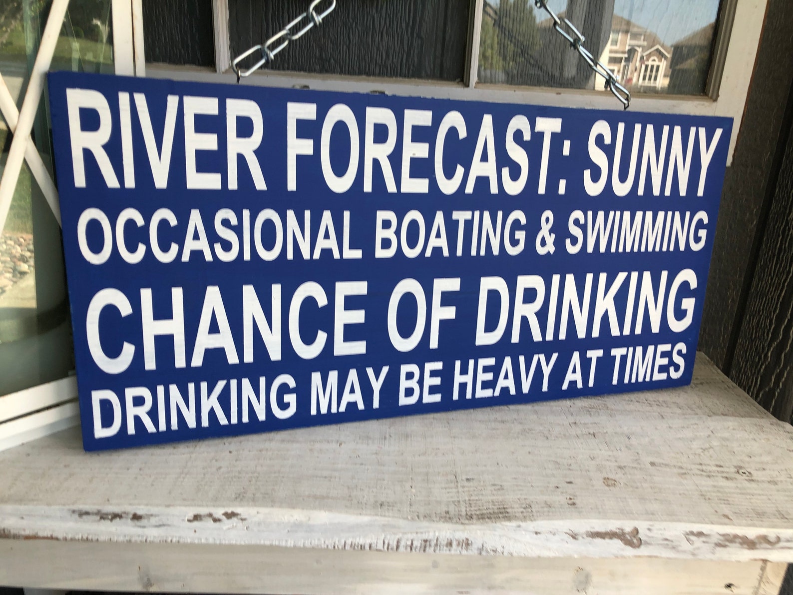 River Forecast Sign|river Home Decor|funny River Decor|river Drinking ...