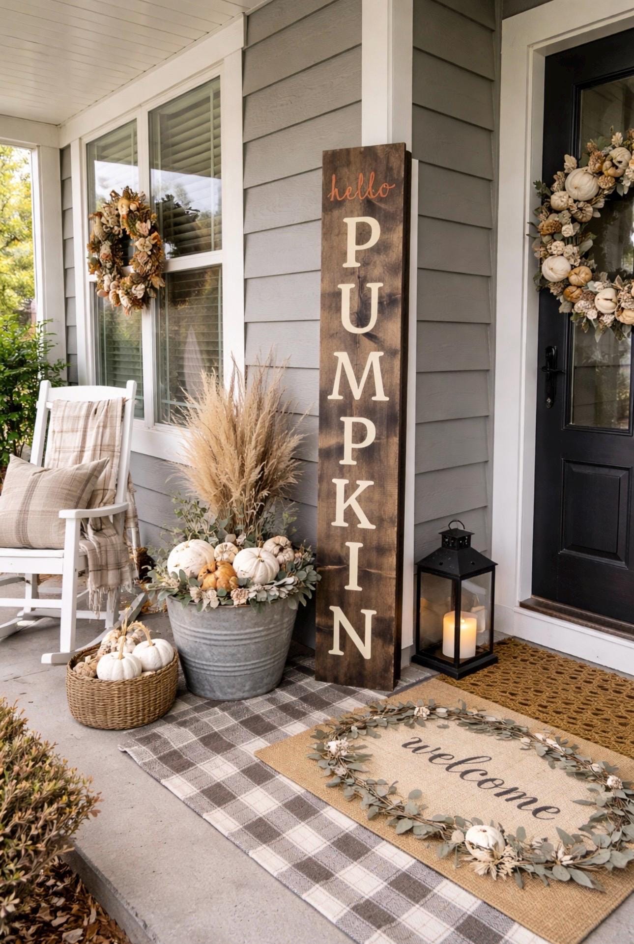 Hello Pumpkin Porch Sign|fall Porch Deocr|pumpkin Porch Sign|rustic ...