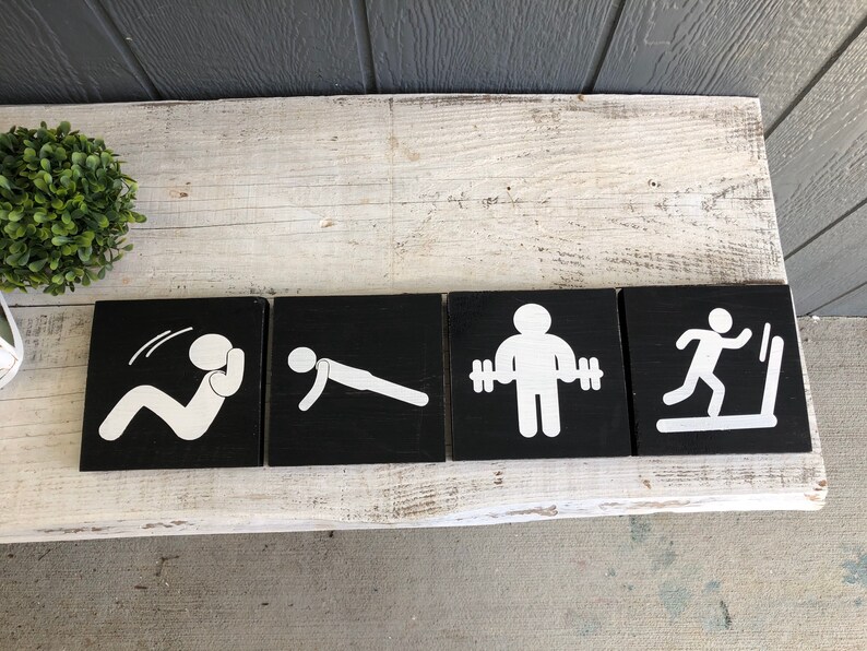 Workout Decor Setgym Decorworkout Room Decorhome Gym - Etsy