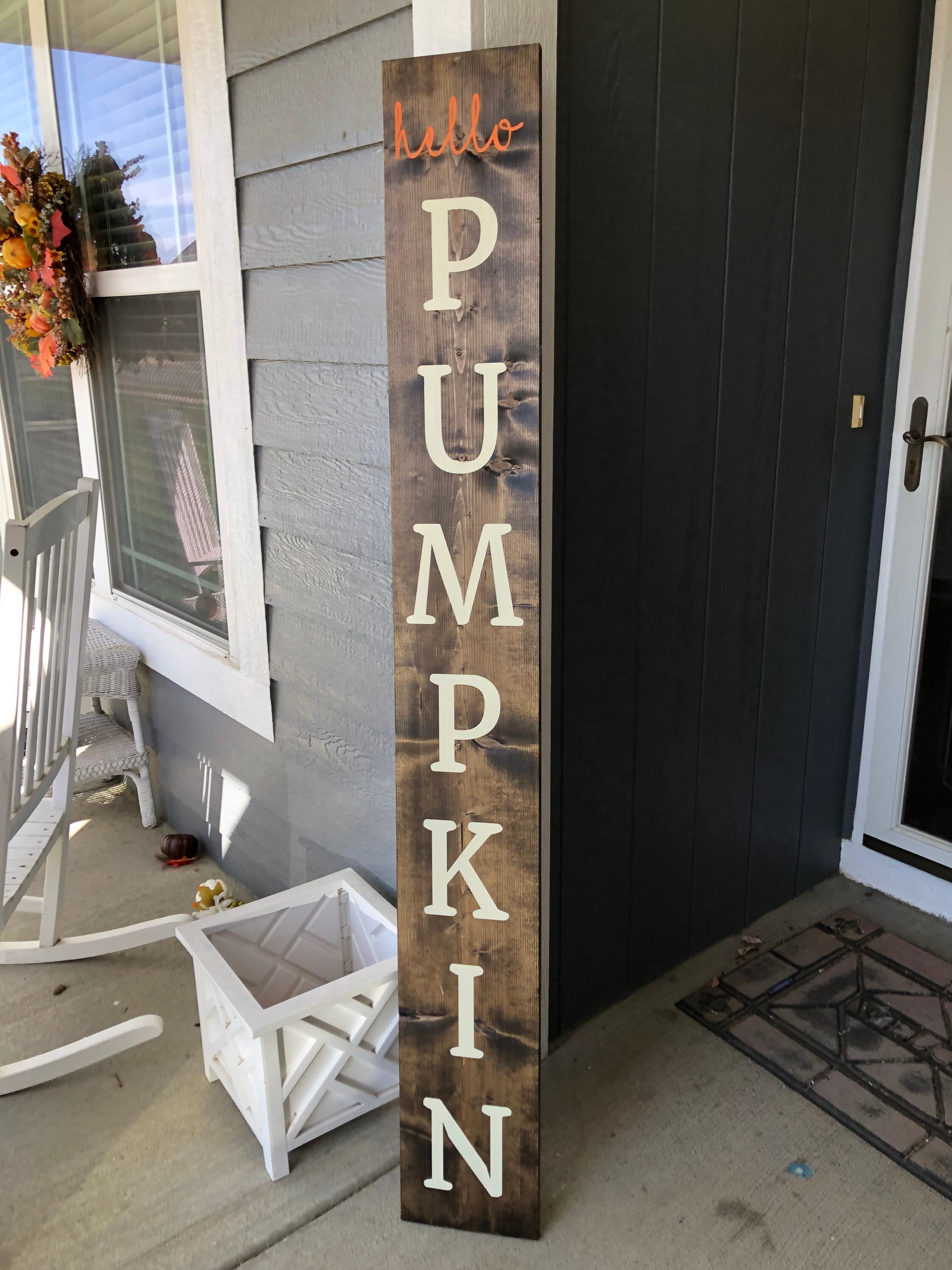 Hello Pumpkin Porch Sign|fall Porch Deocr|pumpkin Porch Sign|rustic ...