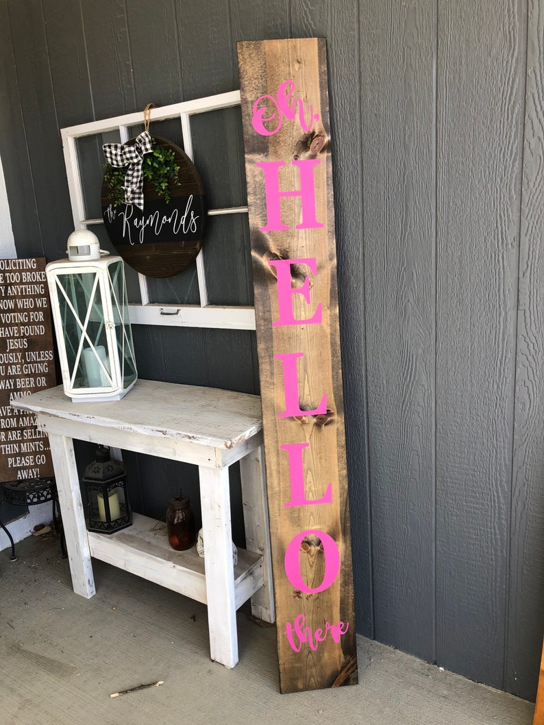 Oh Hello Signrustic Porch Decorfarmhouse Porch Decorrustic - Etsy