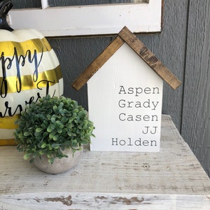 Little Wooden Name House|family Name House|personalized Wood House|wood ...
