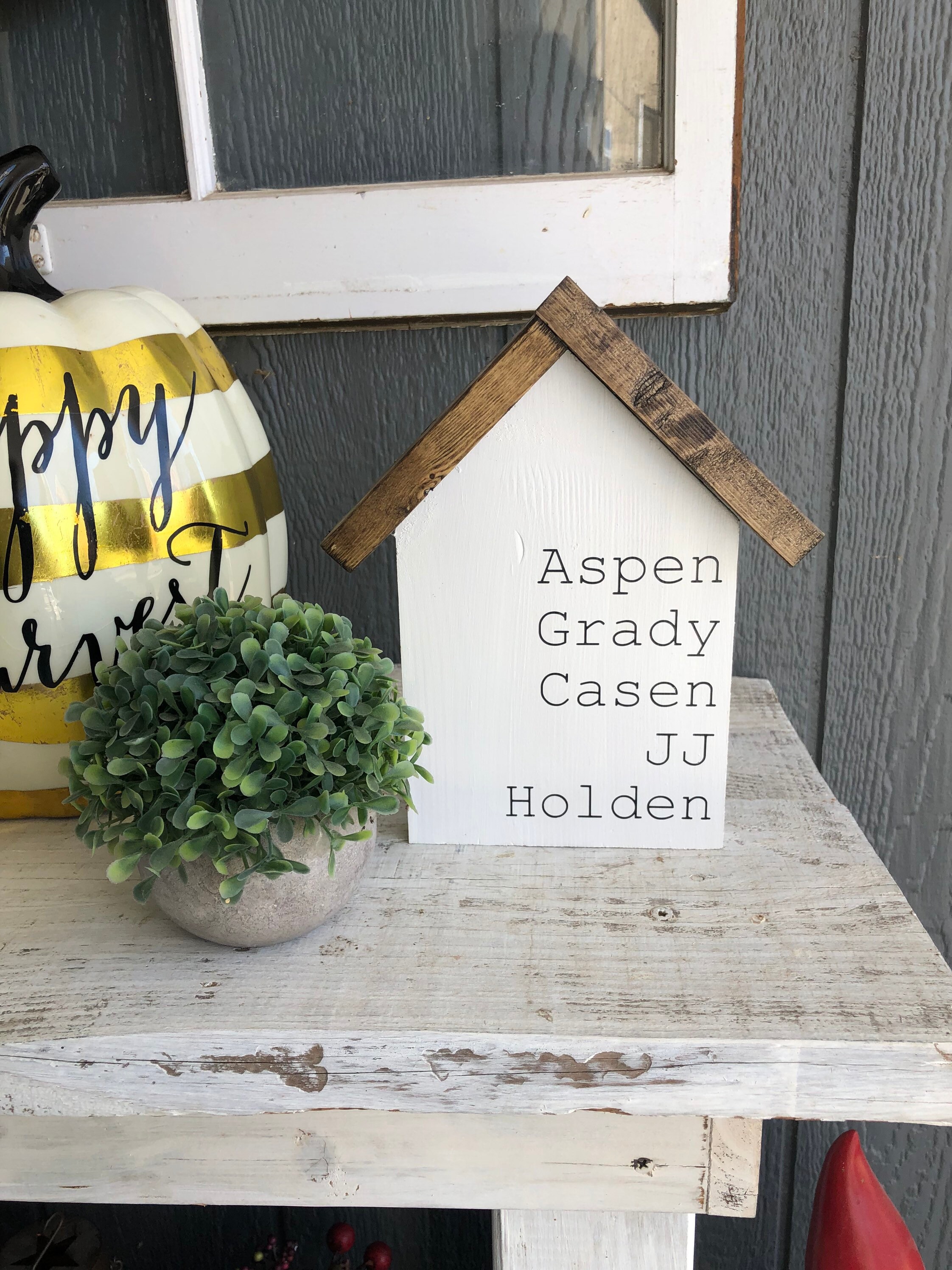 Little Wooden Name House|family Name House|personalized Wood House|wood ...