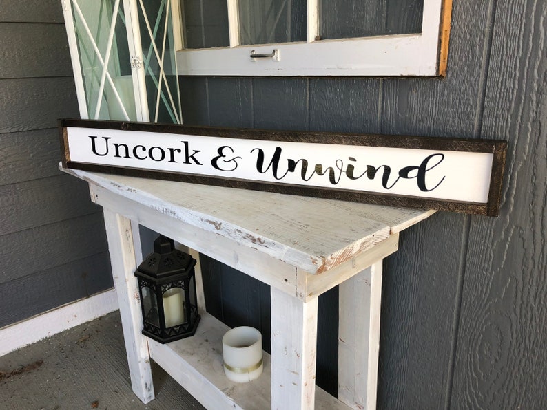 Uncork and Unwind Signabove Door Uncork Signwine | Etsy