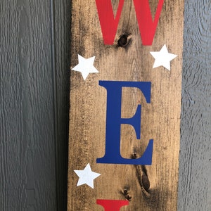 Patriotic Welcome Sign|red White & Blue Decor|patriotic Porch Decor ...