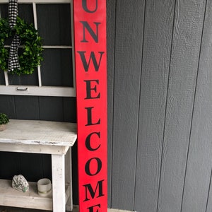 Unwelcome Sign|unwelcome Porch Sign|unwelcome Tall Sign|unwelcome ...