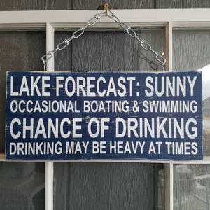Lake Forecast Sunny Occasionally Boating Drinking|lake Alcohol Sign ...