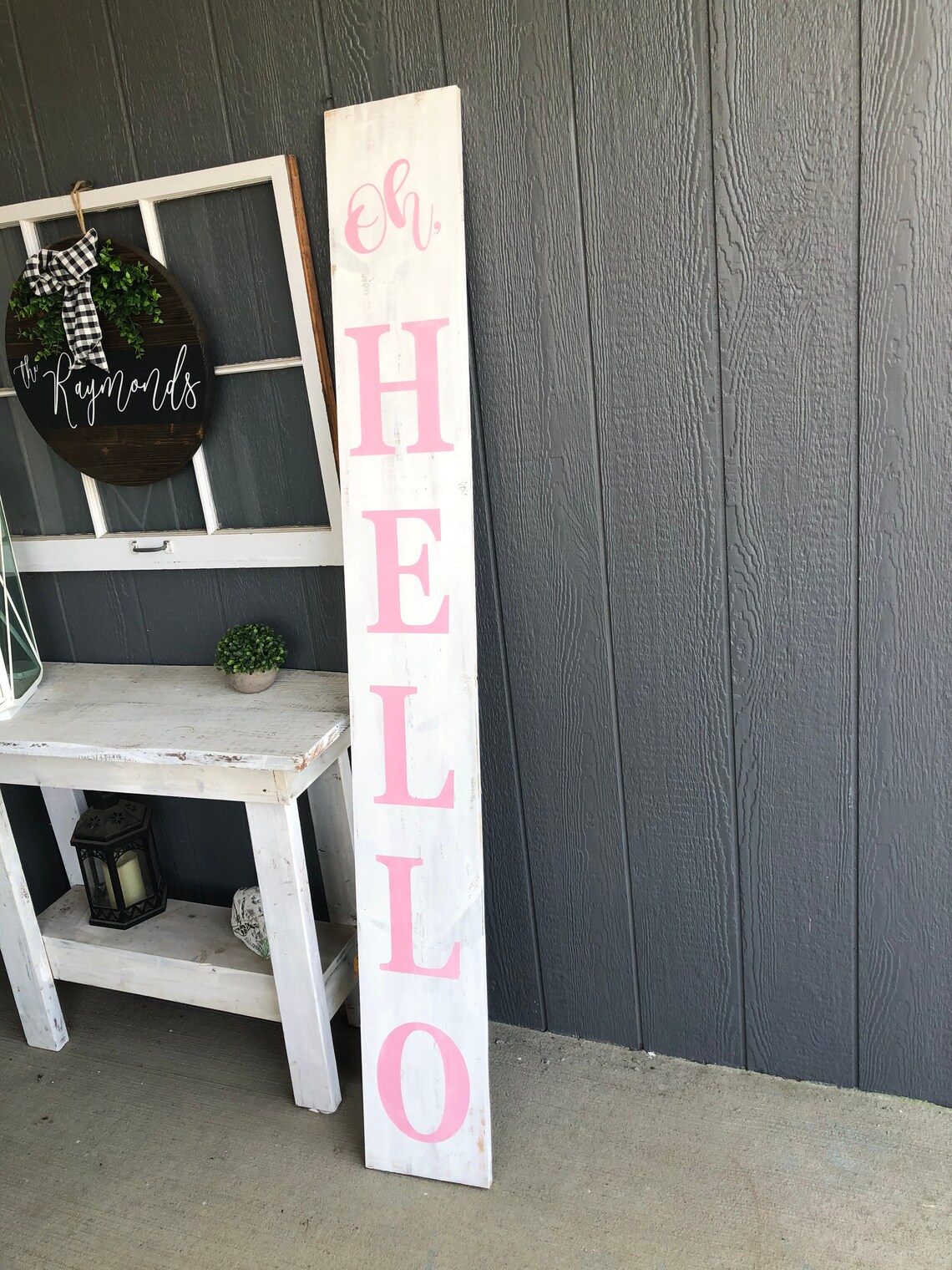 Oh Hello Signrustic Porch Decorfarmhouse Porch Decorrustic | Etsy