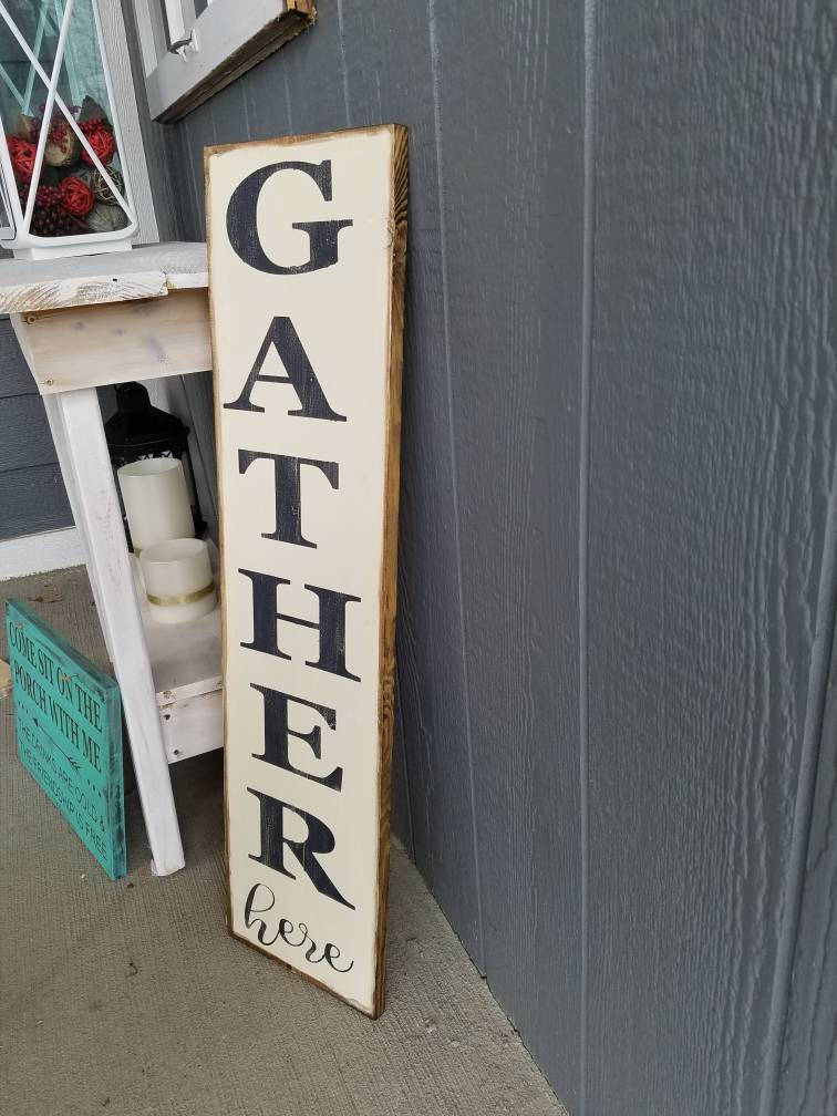 Gather Here Signrustic Gather Signgatherrustic Farmhouse | Etsy