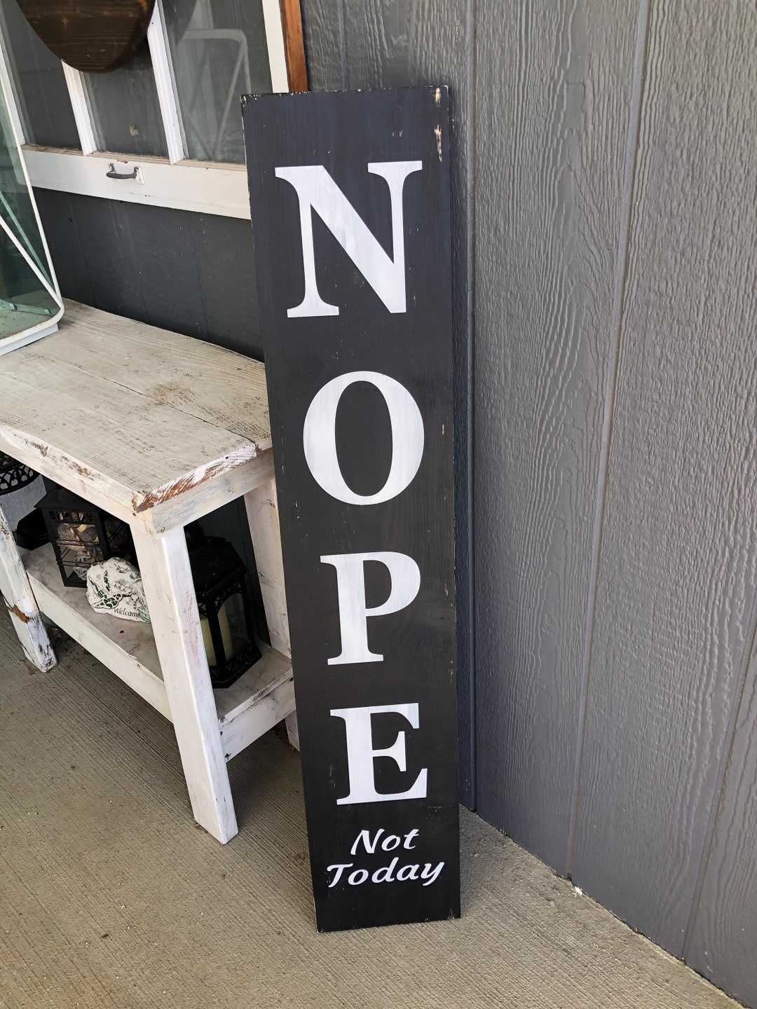 Nope Not Today Sign|no Soliciting|nope Porch Sign|go Away|rustic Porch ...