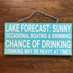 Lake Forecast Sunny Occasionally Boating Drinking|lake Alcohol Sign ...