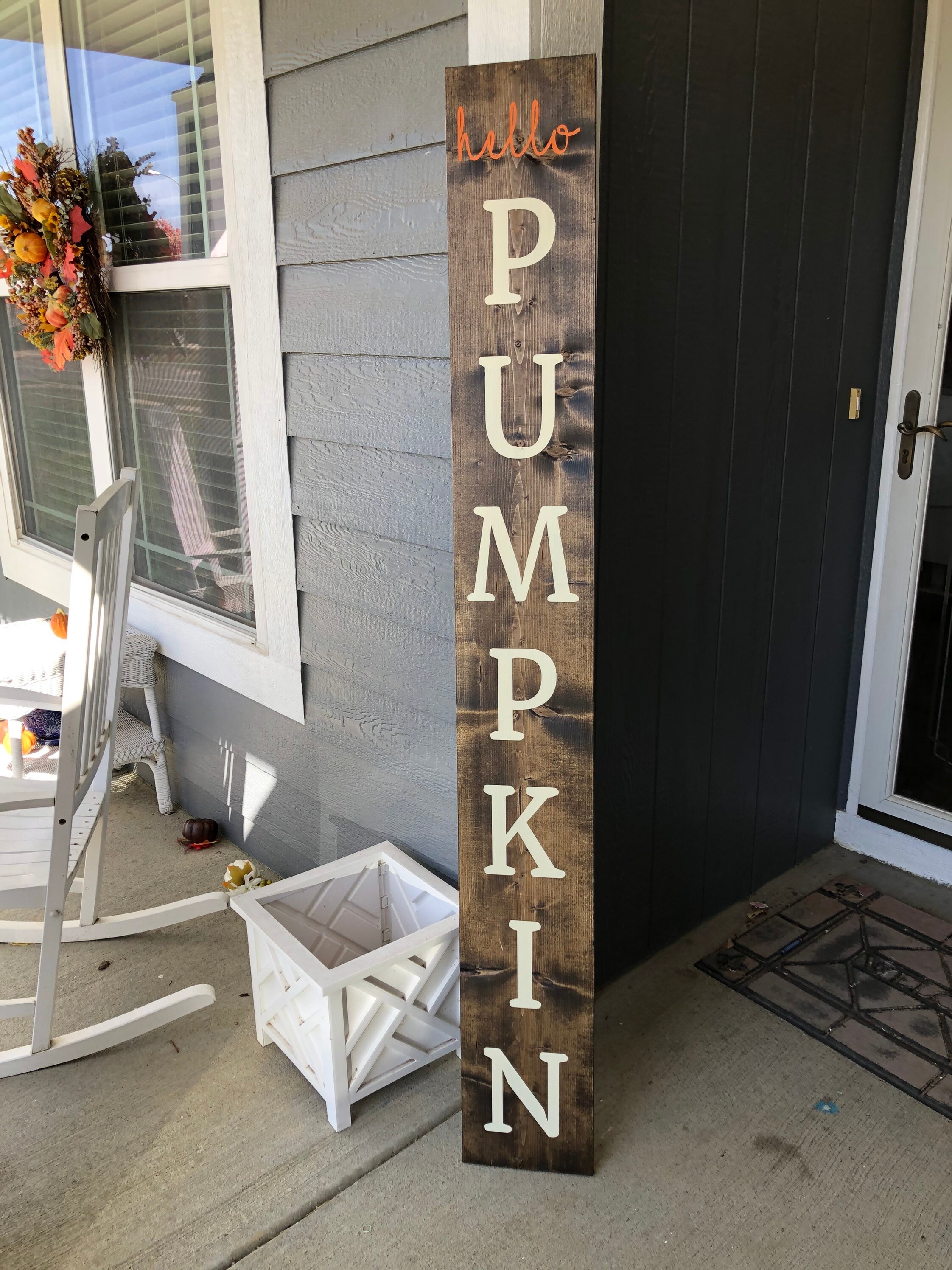 Hello Pumpkin Porch Sign|fall Porch Deocr|pumpkin Porch Sign|rustic ...