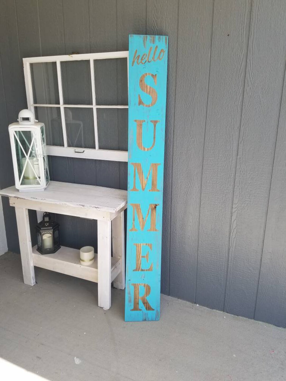 Hello Summer Sign|summer Porch Decor|tall Summer Sign|rustic Summer ...