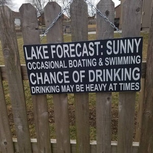 Lake Forecast Sunny Occasionally Boating Drinking|lake Alcohol Sign ...