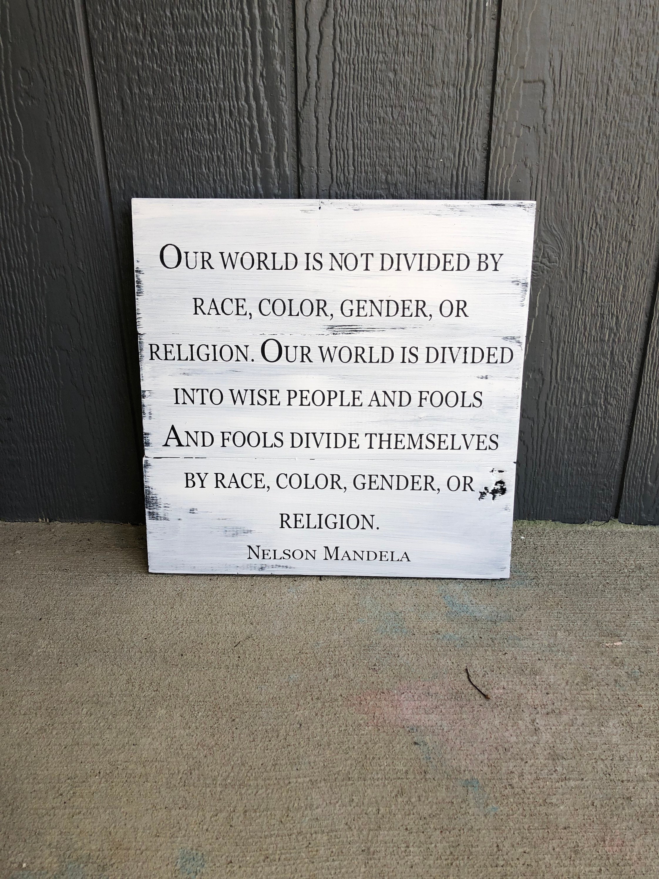 Nelson Mandela QuoteUnity SignWorld Divided QuoteWise | Etsy