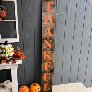 Thankful Porch Sign|vertical Thankful Sign|tall Thankful Sign|rustic ...