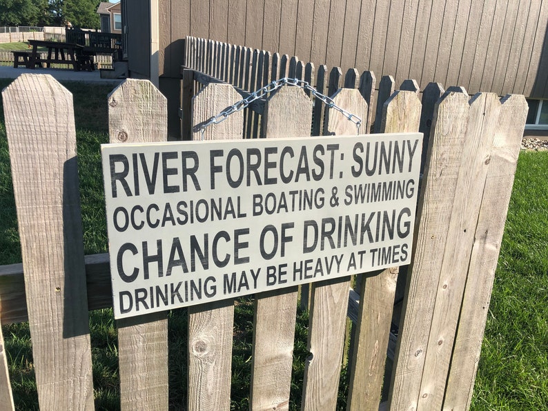 River Forecast SignRiver Home DecorFunny River DecorRiver | Etsy