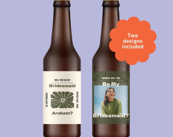 Floral Wedding Wreath Beer Label Bride Tribe Beer Label Personalized ...