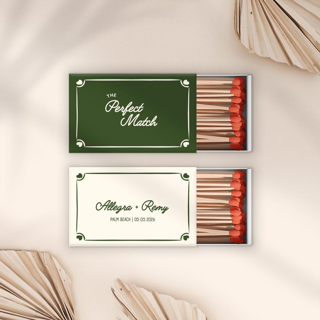 Custom Wedding Match Box Favor Digital Printable Matchboxes Digital ...