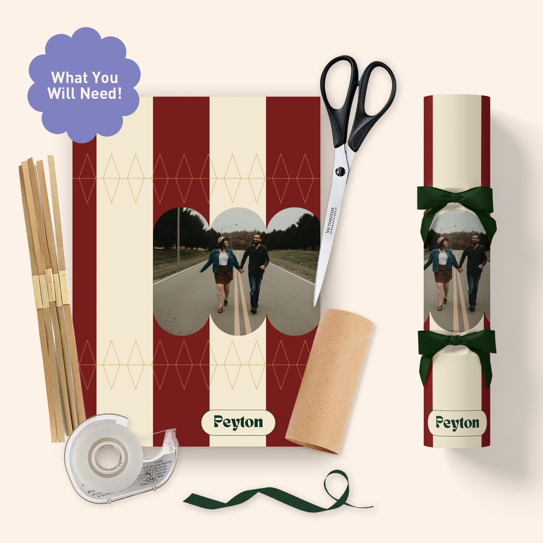 Personalized Christmas Cracker Template: DIY Printable Bon Bons (canva ...