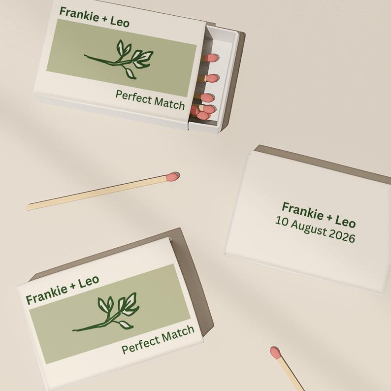 Personalised Match Box Wedding Favours Custom Matchboxes Custom Wedding Match Box Template ...