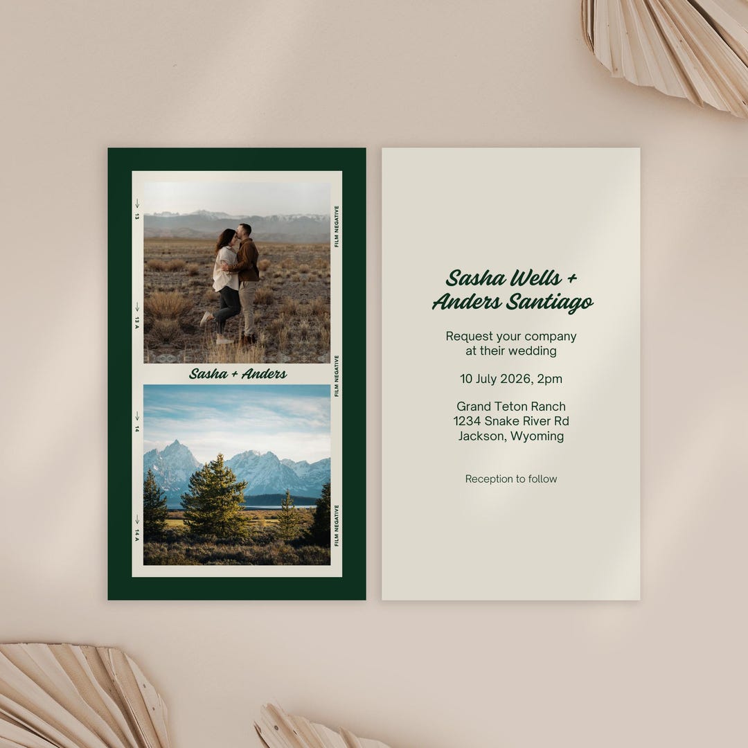 Polaroid Wedding Invite Template Photo Wedding Invite Classic Bold ...