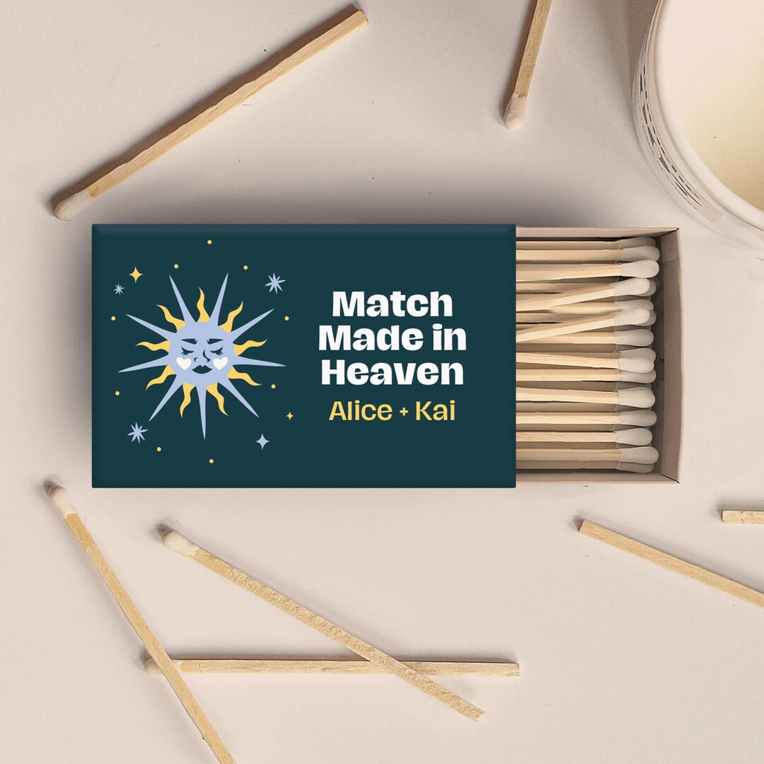 Match Box Wedding Favour Template Custom Matchboxes Personalised ...