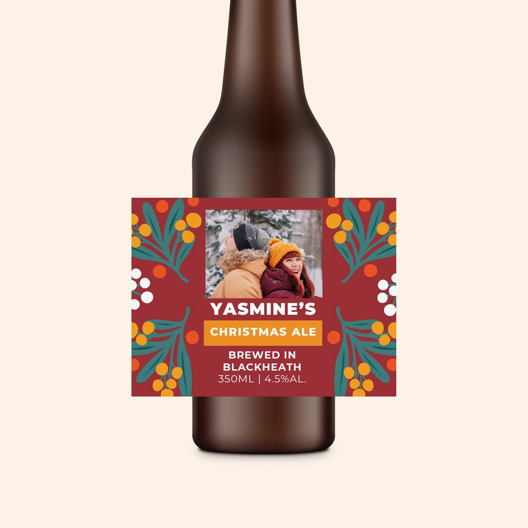 Personalised Christmas Beer Custom Beer Label Template Editable Beer ...