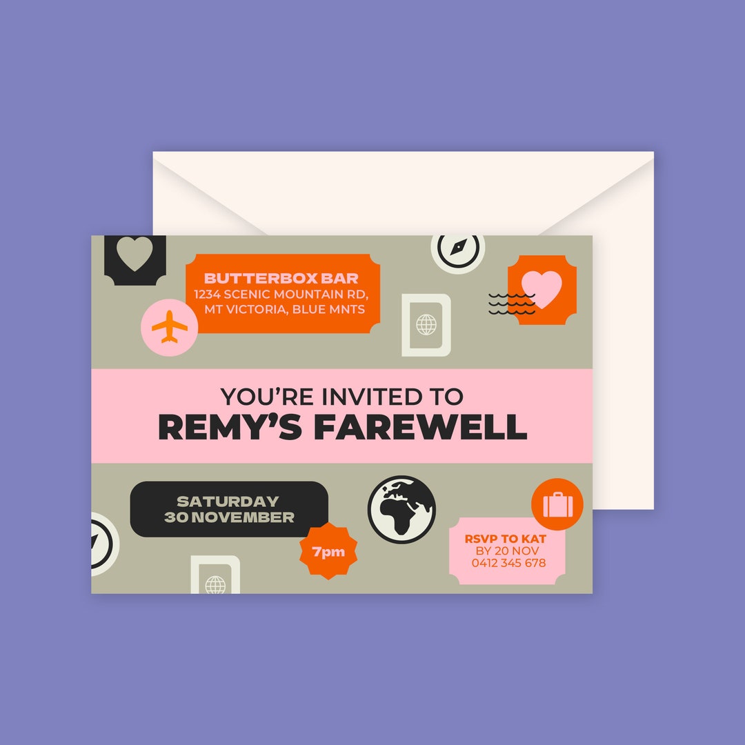Farewell Invite Editable Canva and Microsoft Word Download DIY Template ...