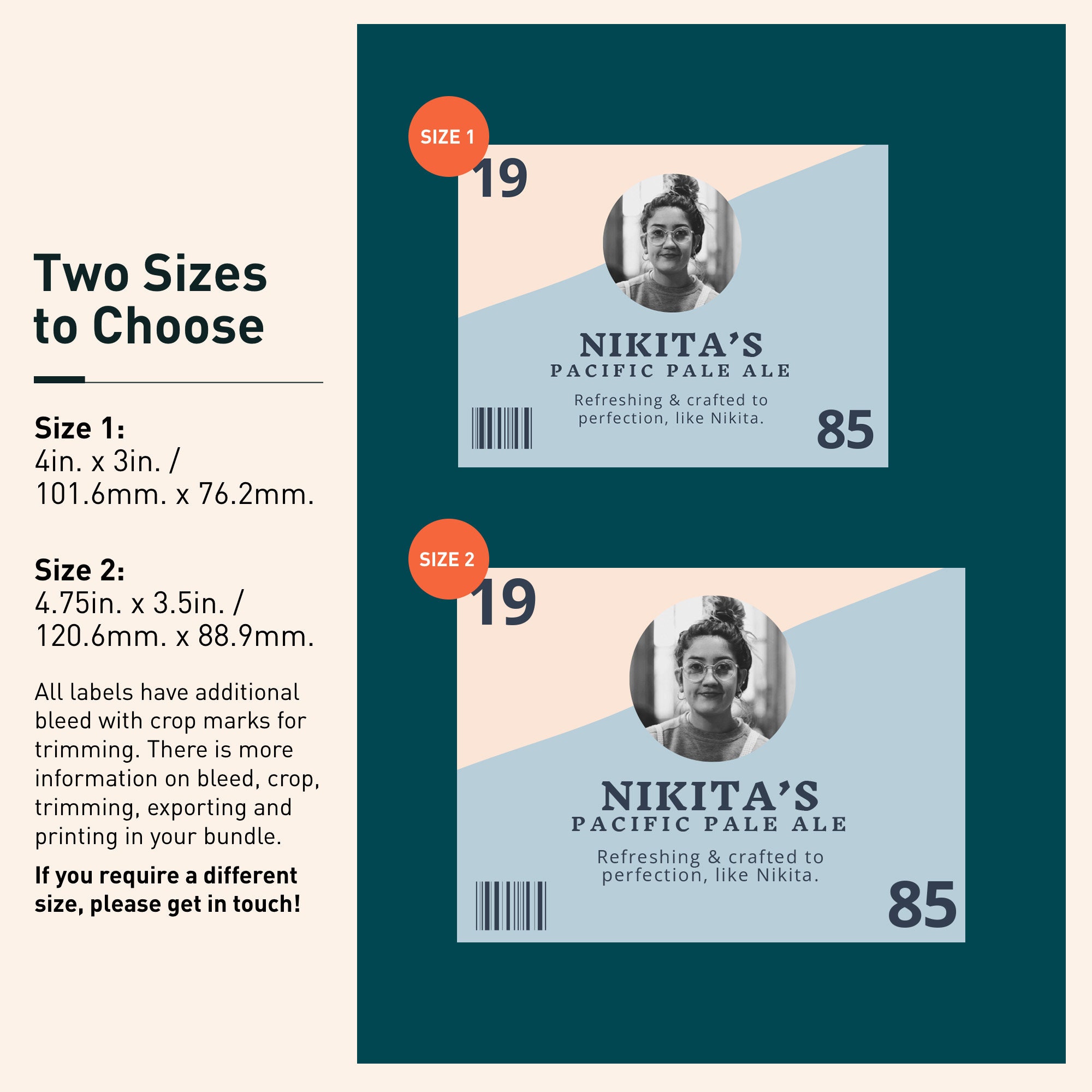 Nikita Editable Beer Label Template Custom Beer Label Printable Label Do It Yourself DIY Labels ...