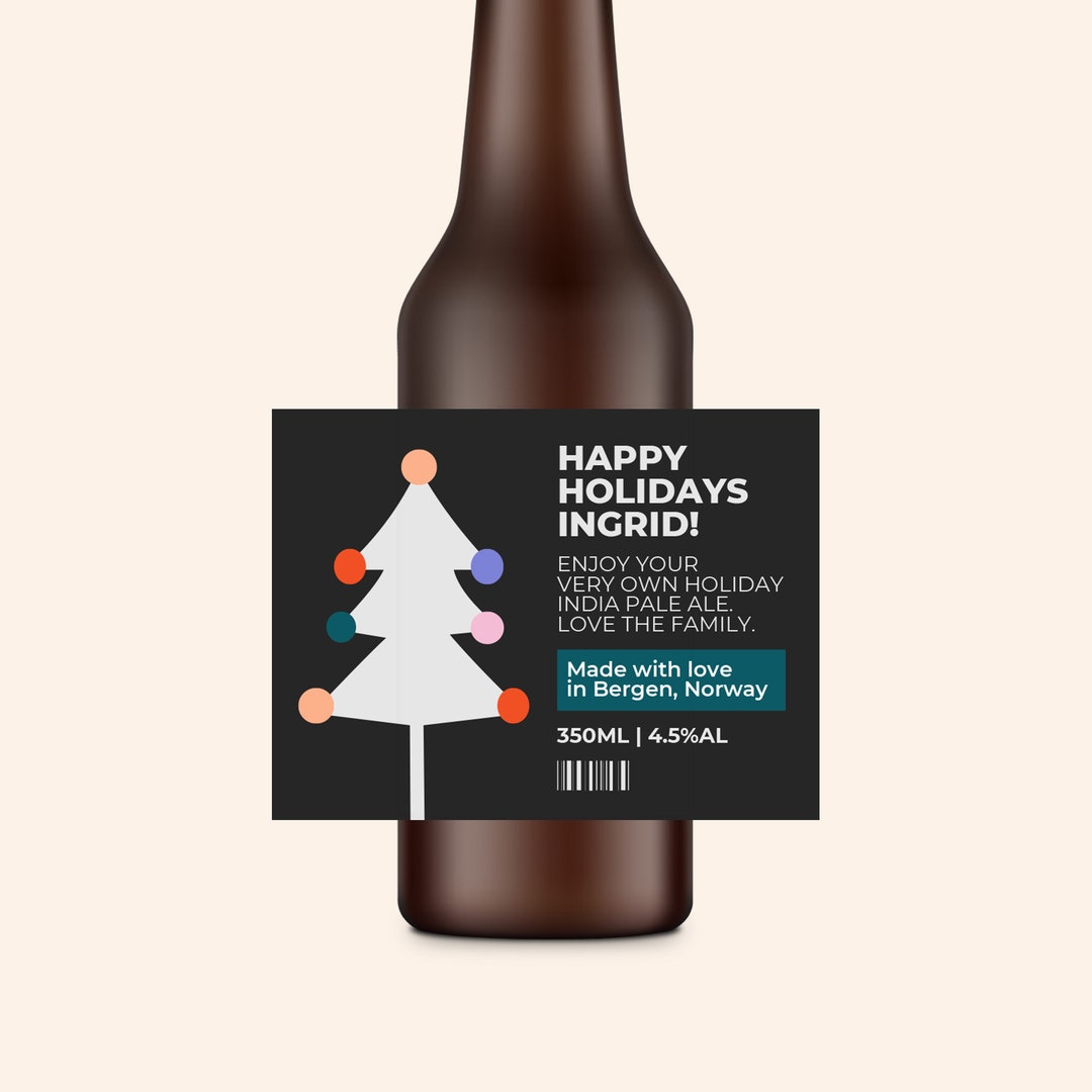 Custom Beer Label Template Personalised Christmas Beer Editable Beer ...