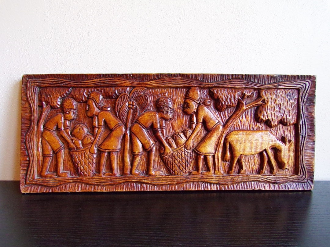 Caribbean Folk Art Wood Wall Relief: Haitian Primitive Decor - Etsy