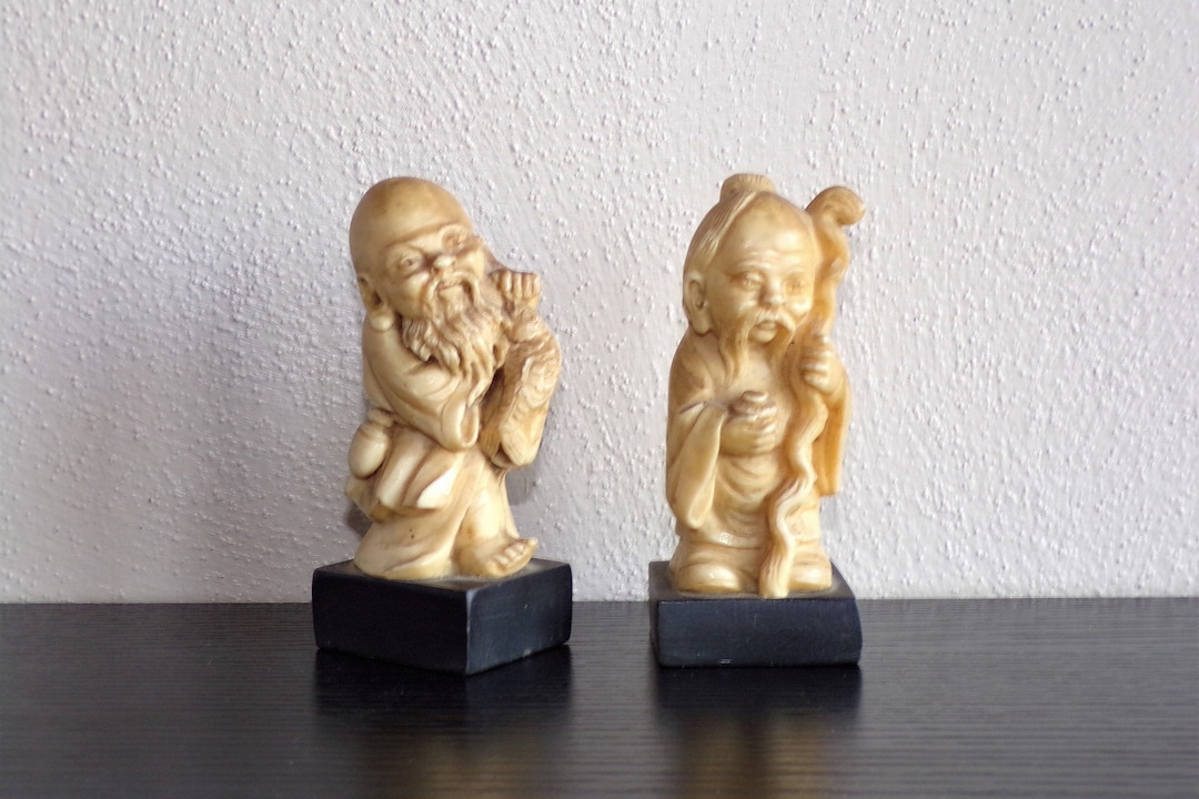 Small Statue Set - Made in Italy - Bookshelf Decor - Asian Cottagecore ...