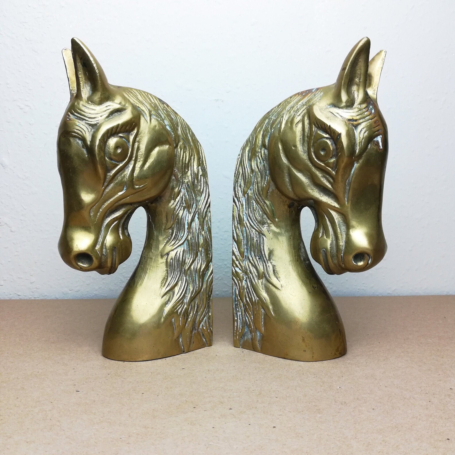 Vintage Donkey Bookends - Genuine Solid Brass - Stylish Bookshelf ...