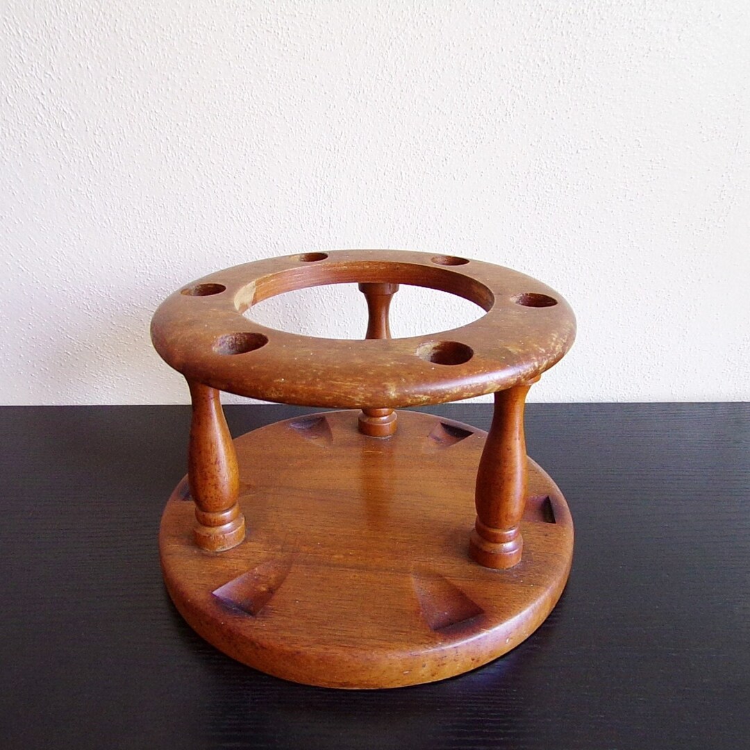 Tobacco Pipe Stand - MCM Walnut Wood - Coffee Table Display - Made in ...