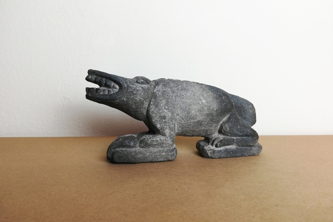 Aztec Crocodile Figure - Rustic Ceramic Statue - South American Folk ...