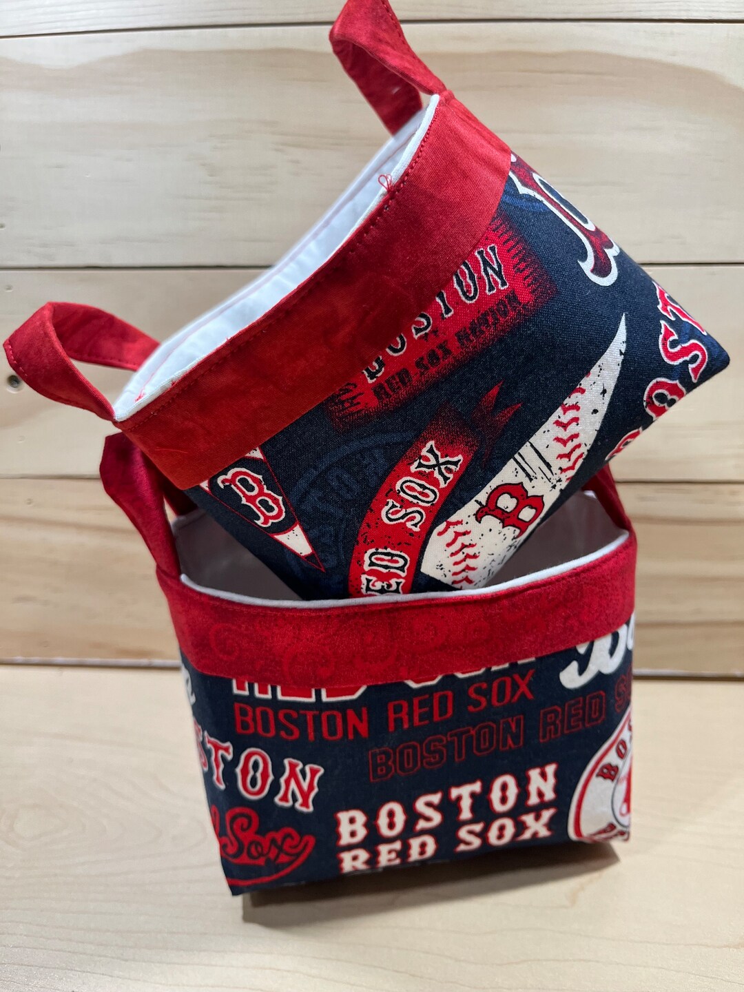 Boston Red Sox Fabric Storage Basket Organizer - Etsy