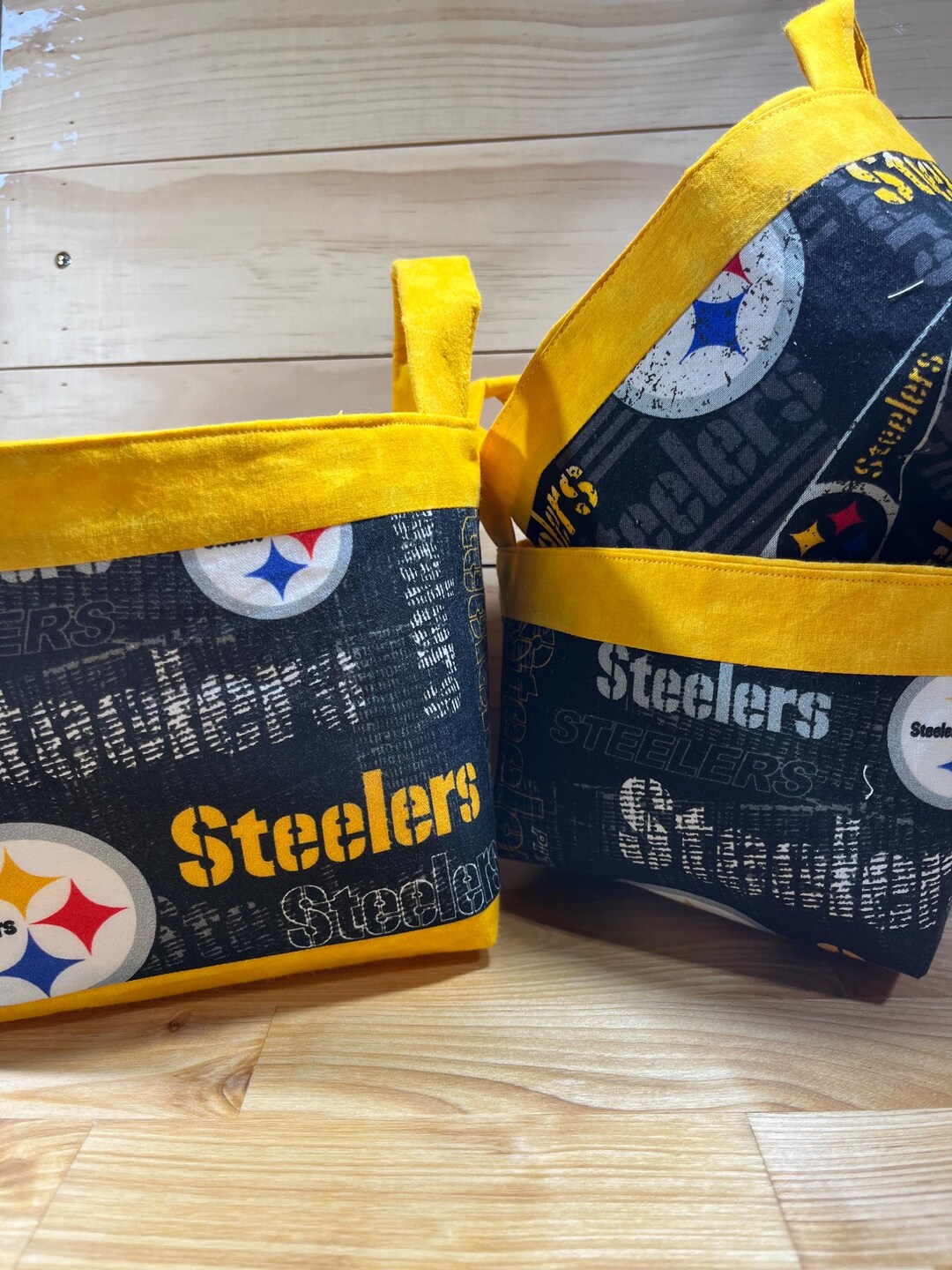 Basket ~ Organizer Made With Pittsburgh Steelers Fabric - Etsy