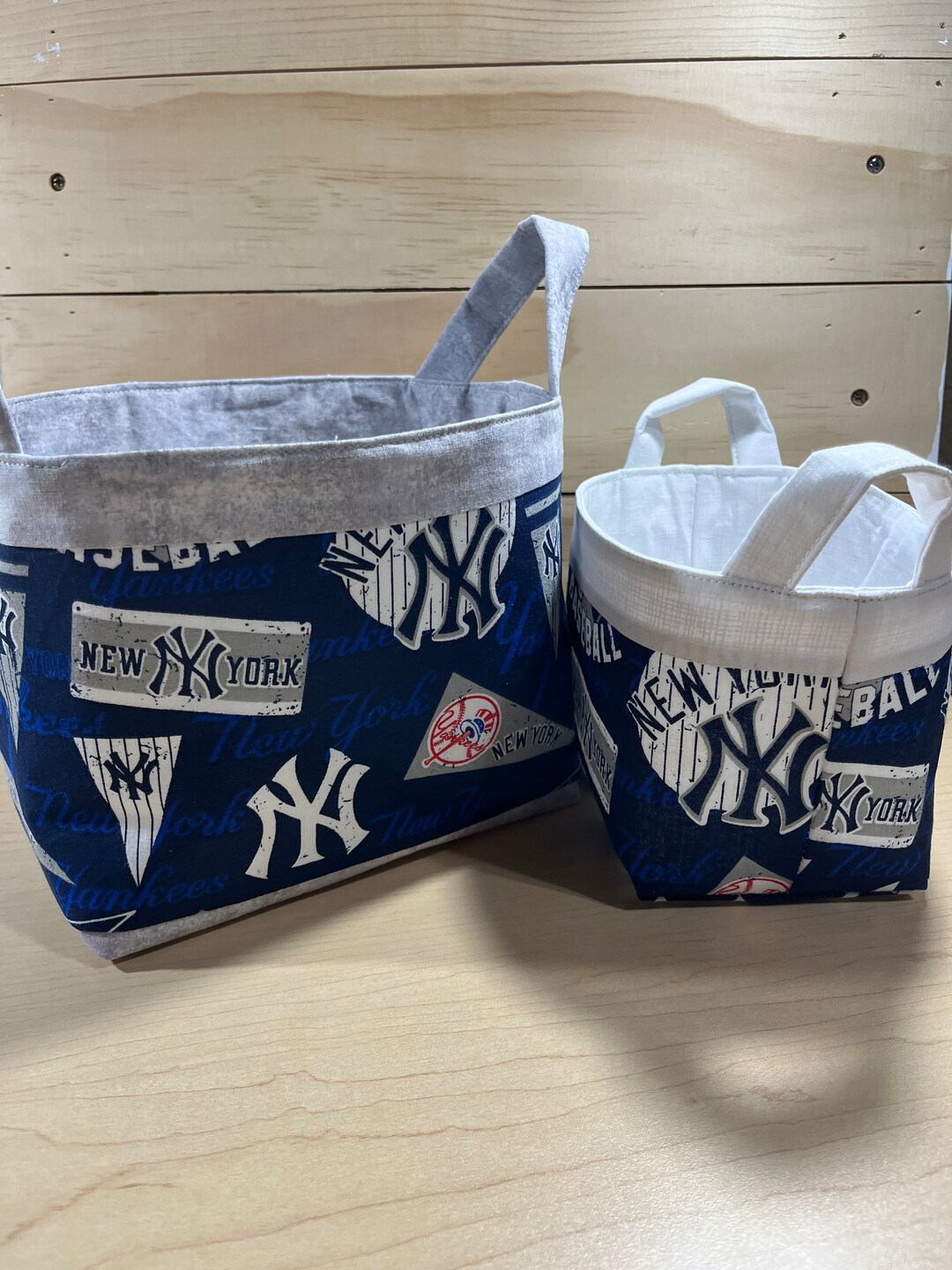New York Yankees Fabric Storage Basket Organizer - Etsy