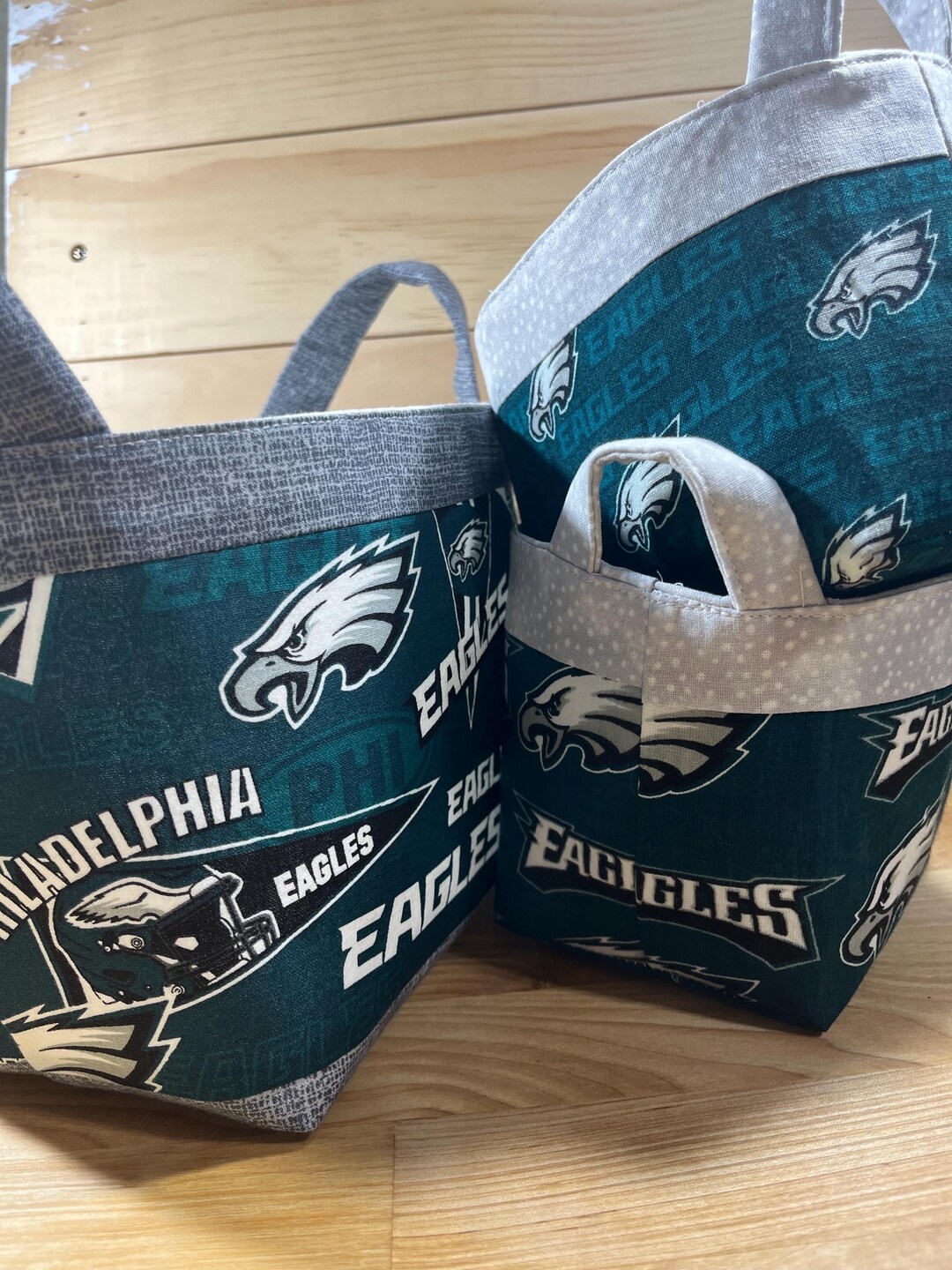 Basket ~ Organizer Made With Philadelphia Eagles Fabric - Etsy