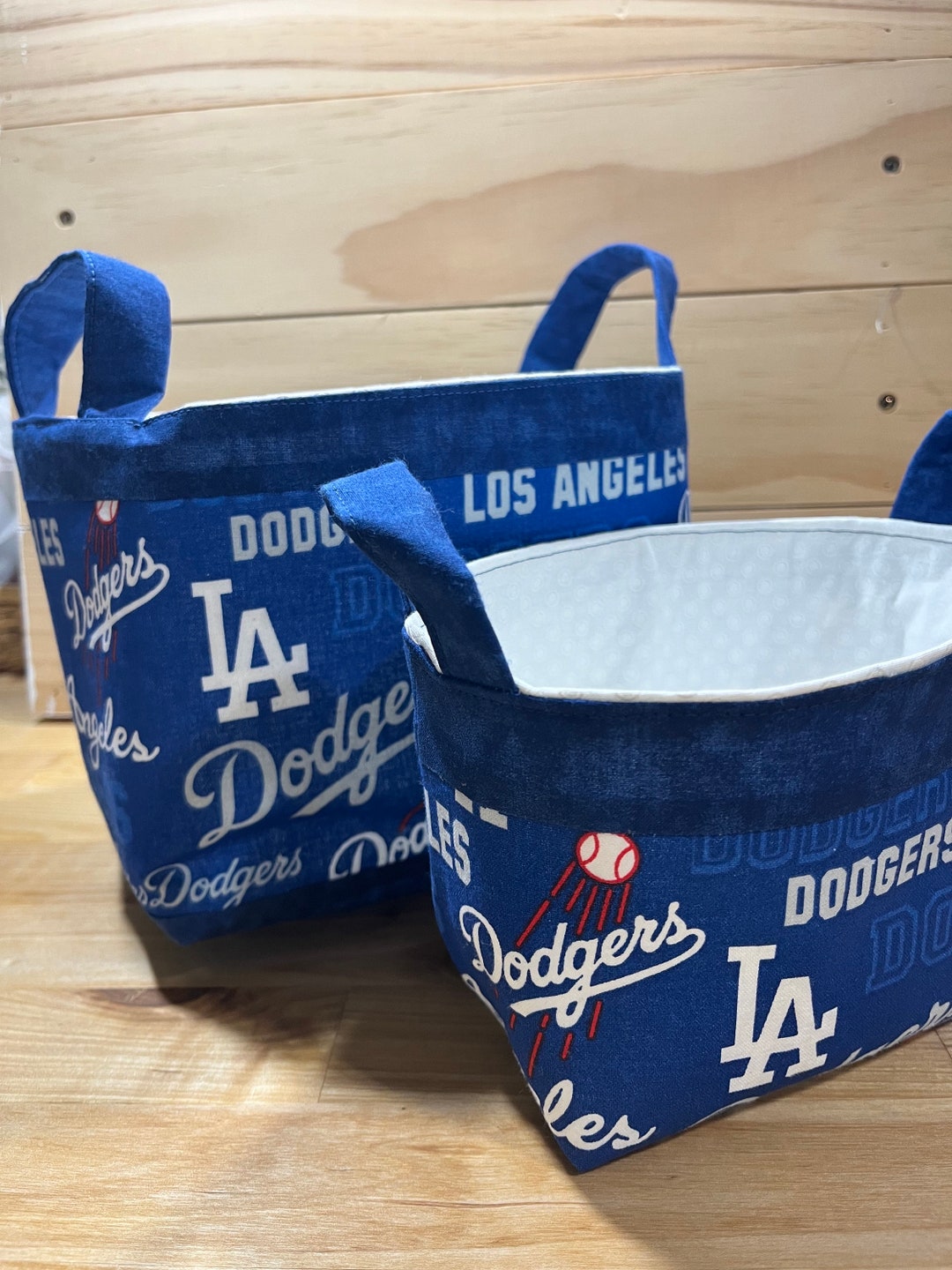 Basket ~ Organizer Made With Los Angeles Dodgers Fabric - Etsy