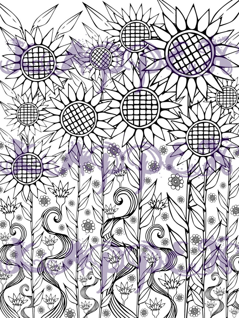 Printable Coloring Page - Floral Design - PDF Download - Etsy