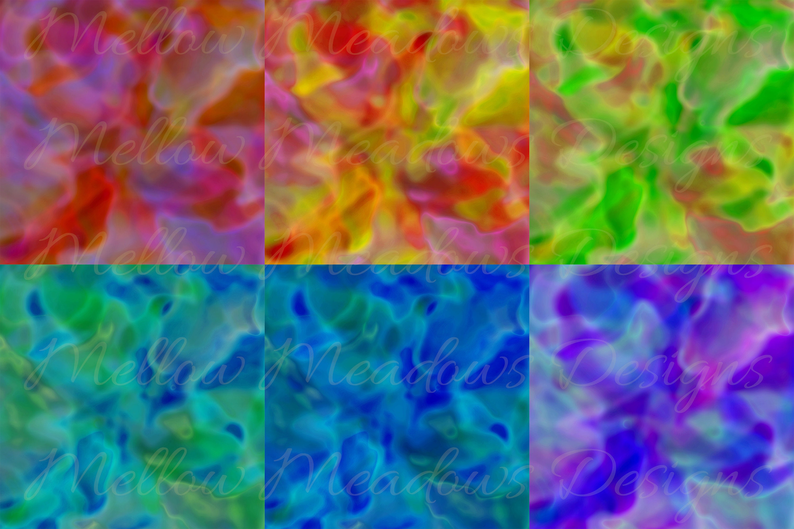 Printable Digital Paper Psychedelic Watercolor Design X6 12x12 Inches ...