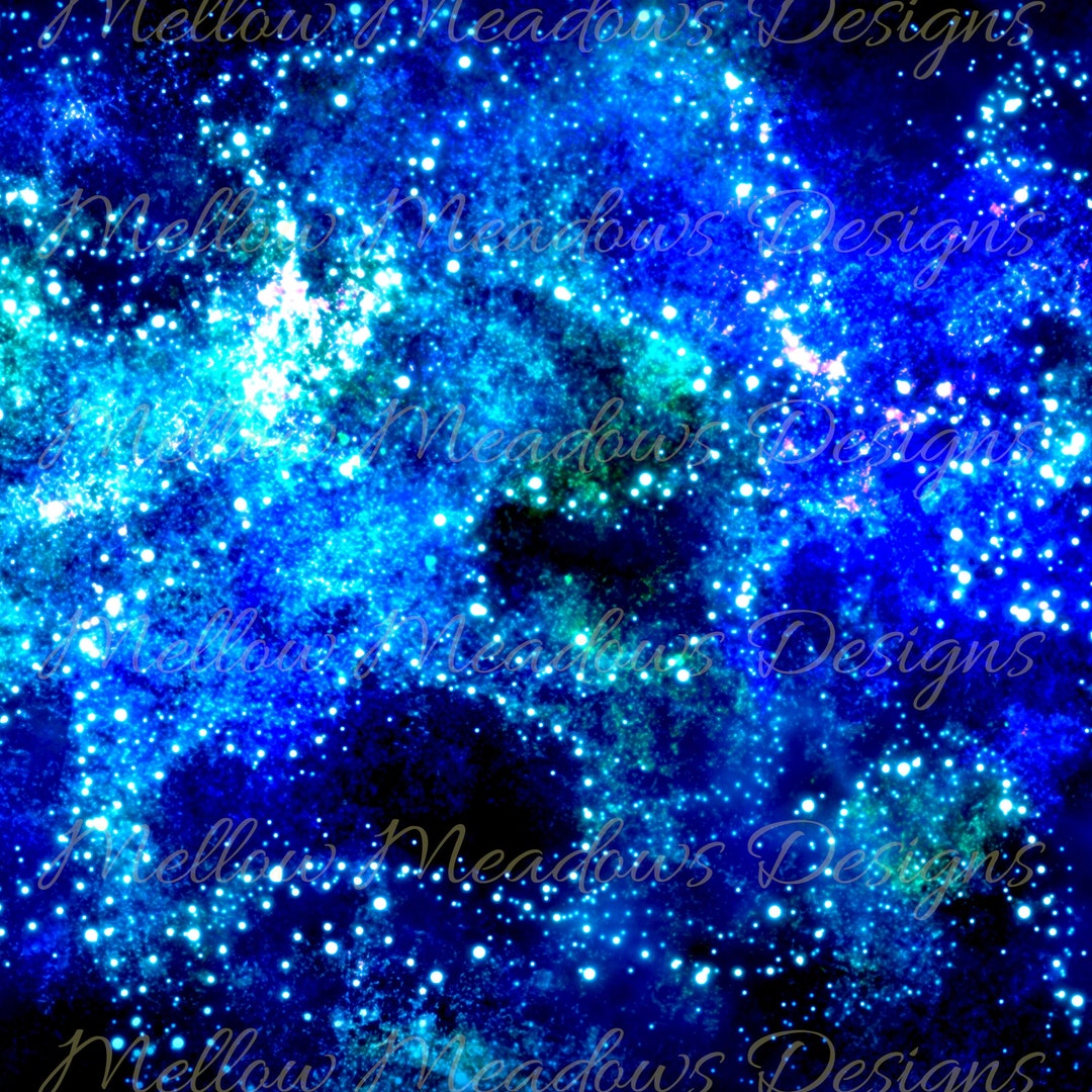 Printable Digital Paper - Blue Psychedelic Grunge Galaxy Design - 12x12 ...