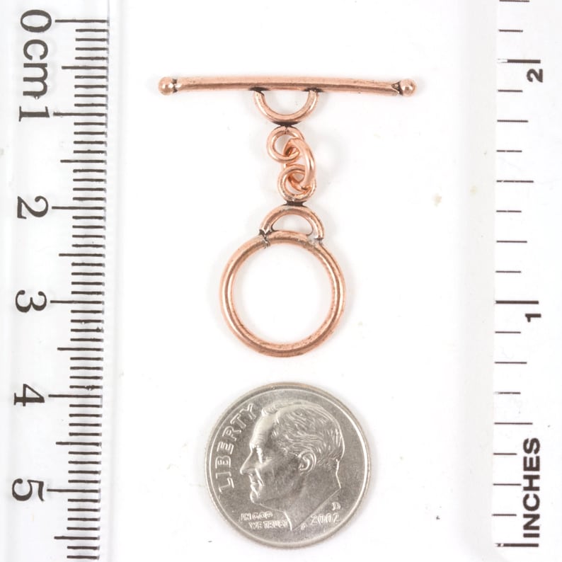 Oxidized Copper Round Toggle Clasps - Antiqued Copper Toggle Clasps ...