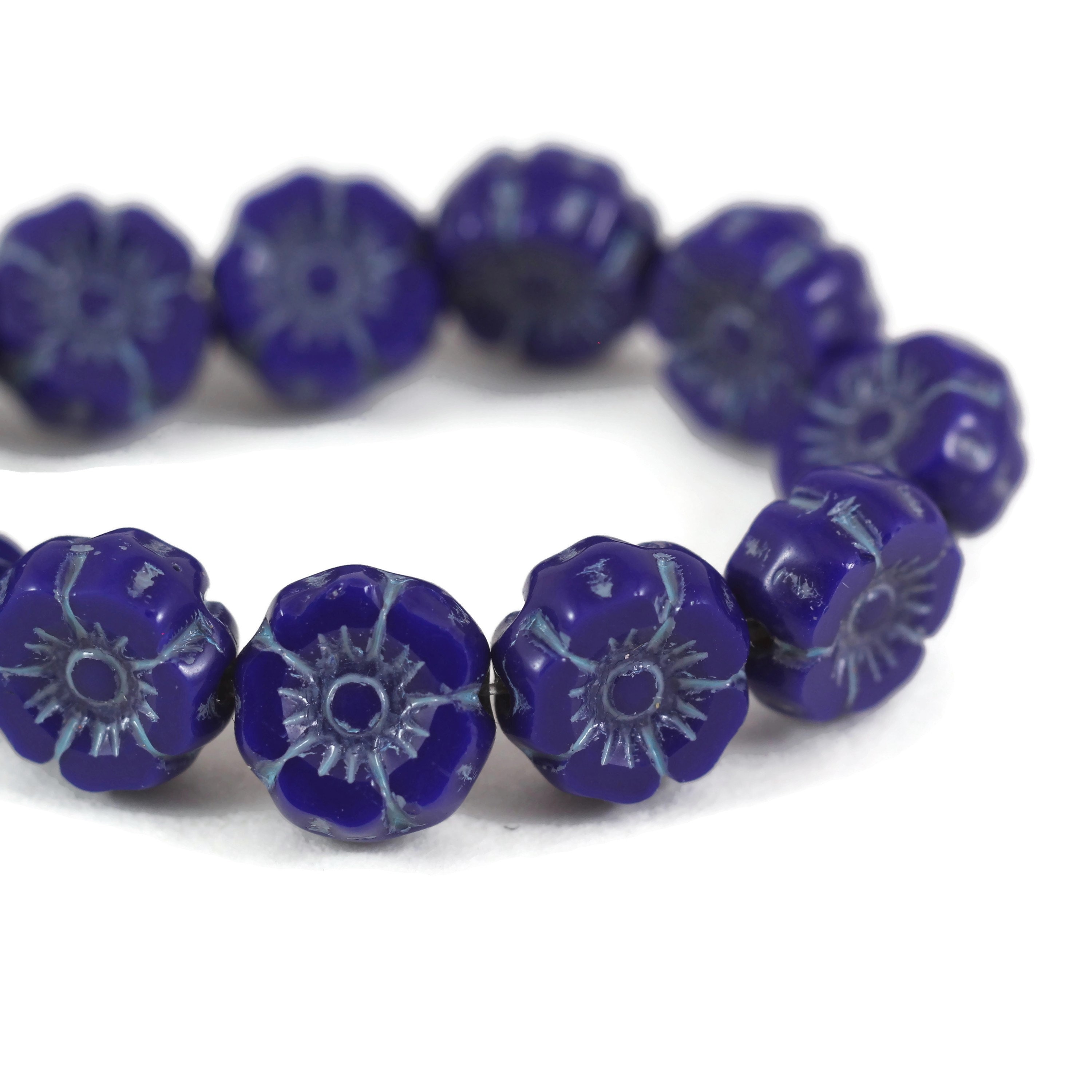 Czech Glass Flower Beads - Pansy Beads - Hawaiian Beads - Hibiscus ...
