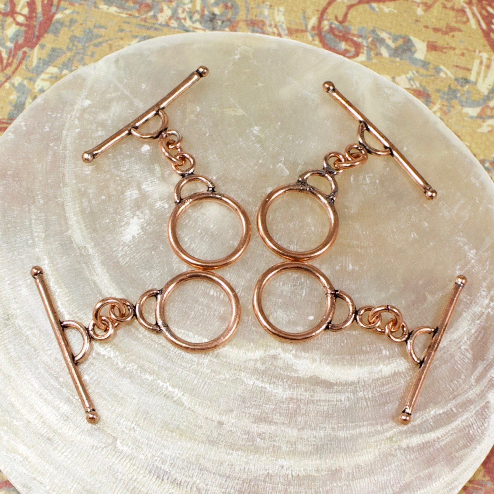 Oxidized Copper Round Toggle Clasps - Antiqued Copper Toggle Clasps ...