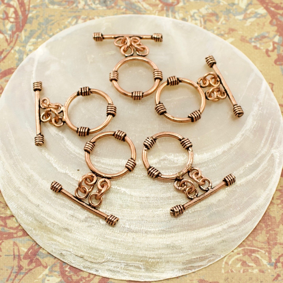 Oxidized Copper Toggle Clasps - Antiqued Copper 2-strand Toggle Clasps ...