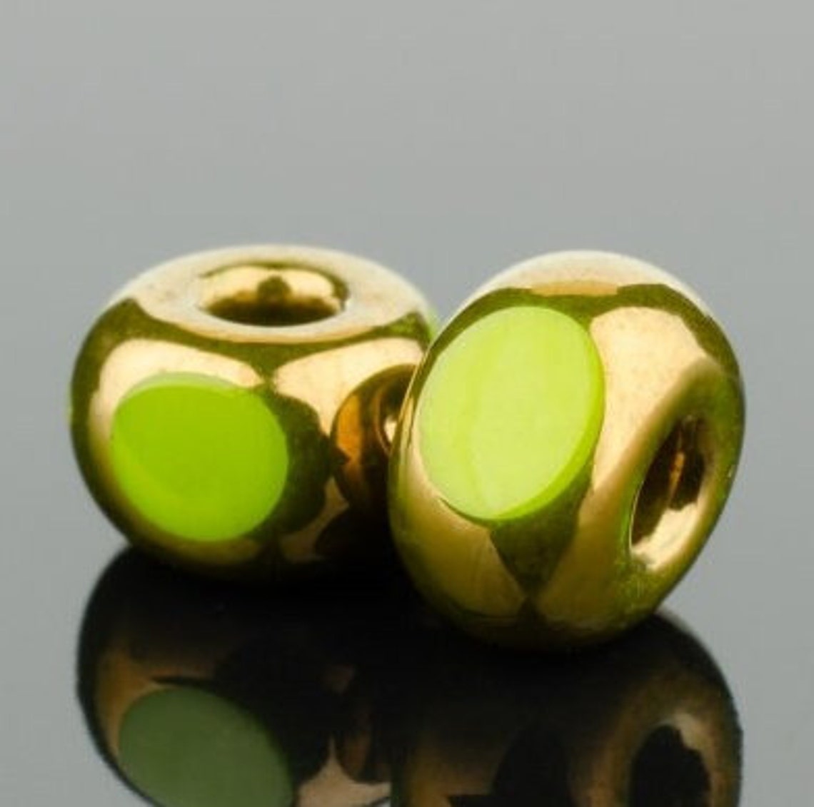 Czech Glass 6/0 (4x3mm) Three Cut Trica Faceted Seed Beads - Gaspeite ...