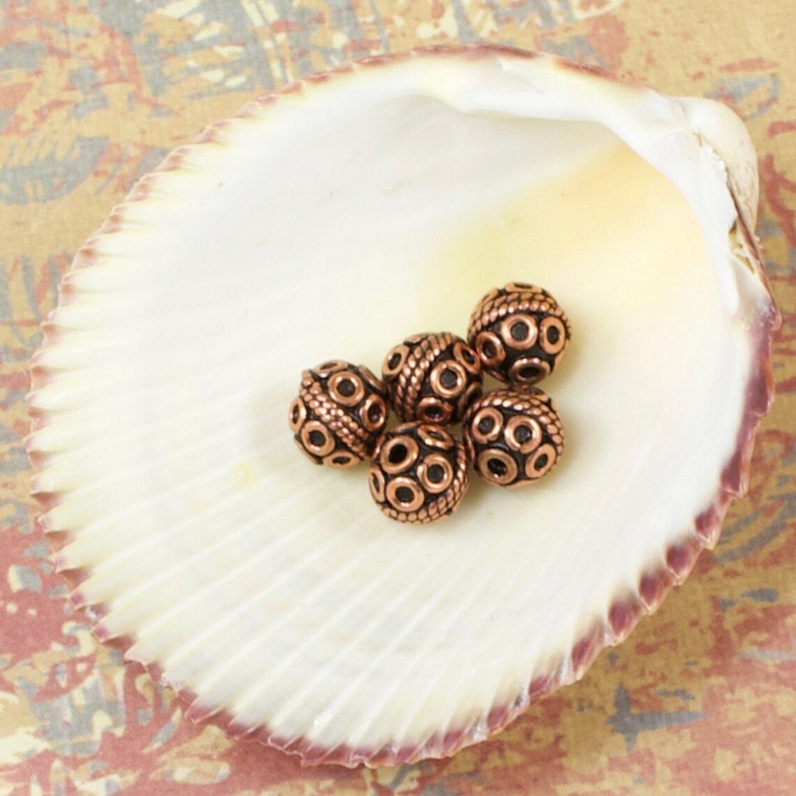 Oxidized Copper Bali Style Round Beads Antiqued Copper - Etsy